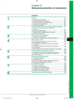 G sizing and protection of conductors