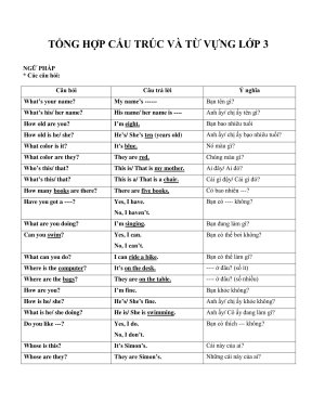 cau truc va tu vung tieng anh lop 3