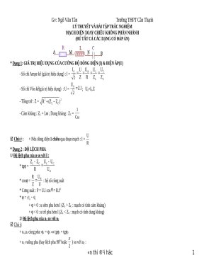 Lý thuyết và bài tập trắc nghiệm dòng điện xoay chiều