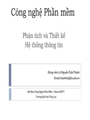 Bài giảng Công nghệ phần mềm: Bài 3 - TS. Lê Nguyễn Tuấn Thành