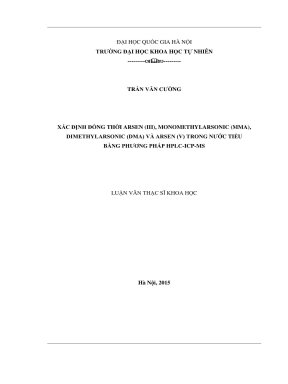 Xác định đồng thời Arsen(III), Monomethylarsonic (MMA), Dimethylarsonic ...