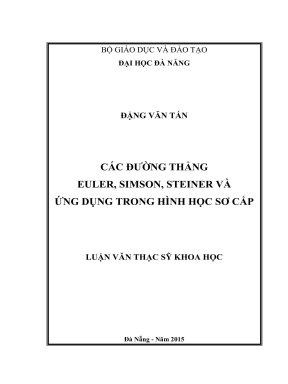 Các đường thẳng euler, simson, steiner và ứng dụng trong hình học sơ cấp
