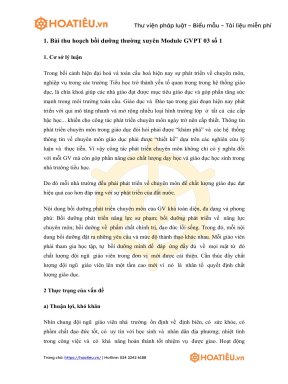Tải Bài thu hoạch bồi dưỡng thường xuyên Module GVPT 03 - HoaTieu.vn