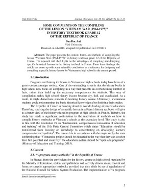 1. Some comments on the compiling of the lesson “Vietnam War (1964-1975 ...