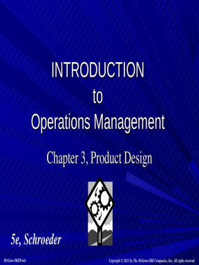 Lecture Introduction to operations management - Chapter 3: Product design