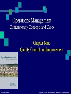 Lecture Introduction to operations management - Chapter 9: Quality ...