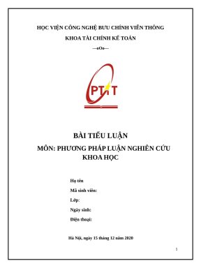 Phương pháp luận nghiên cứu khoa học PTIT