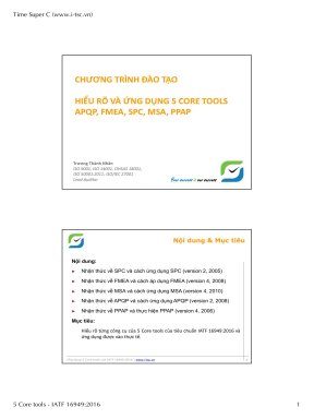 Slide dao tao 5 Core tools - IATF 16949 + bai tap + phu luc