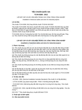 tcvn_9208_2012_về lắp đặt cáp điện và dây dẫn trong các công trình công nghiệp