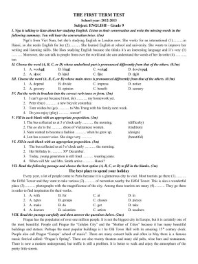 The 1st Term Test Grade 9