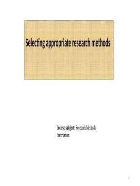 Selecting appropriate research methods things to consider