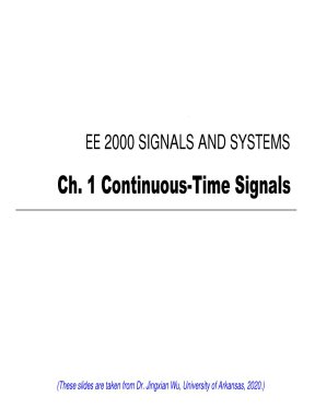 Signals and Systems: Chapter 1 ContinuousTime Signals