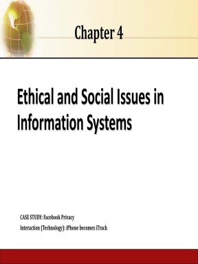 Ethical and Social Issues in Information Systems