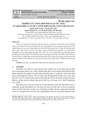 Nghiên cứu tổng hợp poly(lactic axit) từ dịch nhựa cây dừa nước Kiên ...