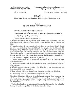 De an vi tri viec lam truong Tieu hoc