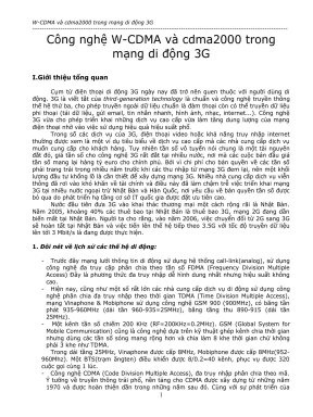 Bài Tiểu luận: Công nghệ WCDMA và cdma2000 trong mạng di động 3G