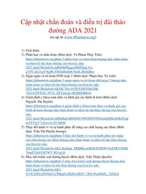 Cập nhật chẩn đoán và điều trị đái tháo đường - ADA 2021