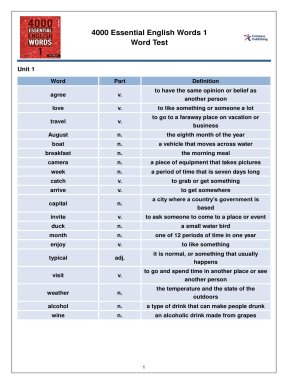 4000 Essential English Words test