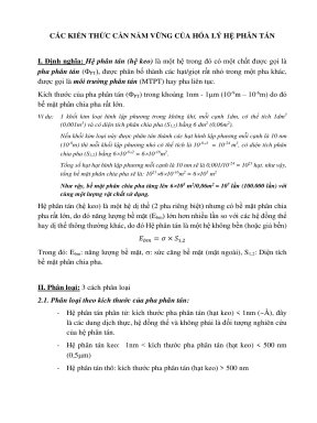 Tom tat kien thuc hoa ly - Phan Hoa ly he phan tan