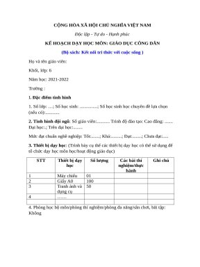 Tổng quan KHBG GDCD 6