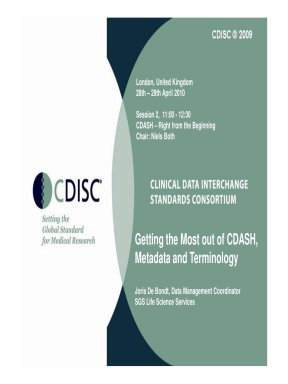 SGS clinical CDASH metadata and terminology