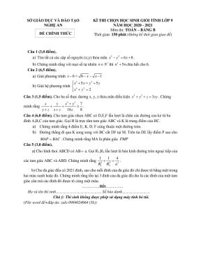 DE THI CHON HOC SINH GIOI CAP TINH MON TOAN 9 TINH NGHE AN BANG b
