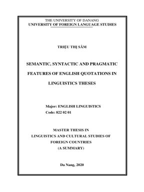 Semantic, syntactic and pragmatic features of english quotations in ...