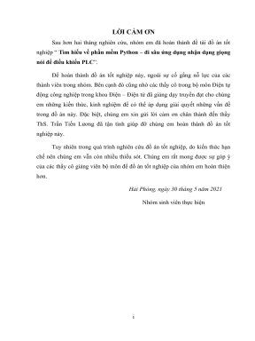 Đồ án Thiết kế phần mềm điều khiển PLC bằng giọng nói sử dụng ngôn ngữ ...