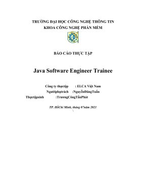 BÁO cáo THỰC tập java software engineer trainee