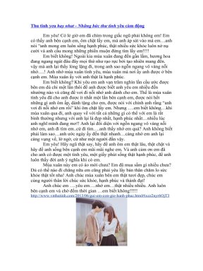 Nhung buc thu tinh yeu cam dong