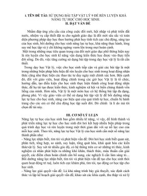 su dung bai tap vat li de ren luyen kha nang tu hoc cho hoc sinh