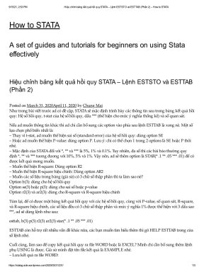 Hiệu chỉnh bảng kết quả hồi quy STATA – lệnh ESTSTO và ESTTAB (phần 2) – how to STATA