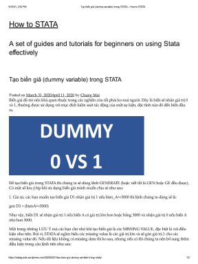Tạo biến giả (dummy variable) trong STATA – how to STATA