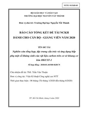 Nghiên cứu tổng hợp, đặc trưng cấu trúc và ứng dụng hấp phụ một số ...