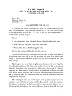 Baithuhoachhocchinhtri. 2021_2022 van kien dại hoi Dang toan quoc lan thu XVI va van kien dai ...