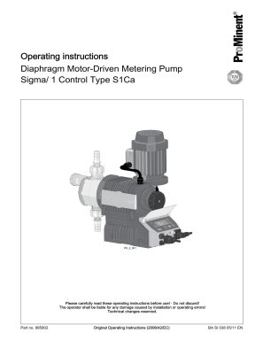 prominent pump sigma 1 control Diaphragm MotorDriven Metering Pump