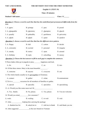 English 11 Test 19