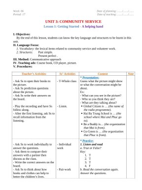 Unit 03 Community Service Lesson 1 Getting started