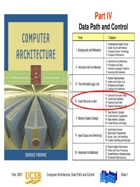 Computer architecture Part IV Data Path and Control
