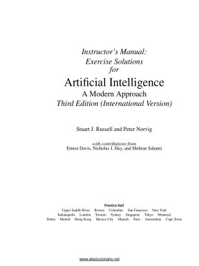 Artificial intelligence a modern approach, 3e exercise solutions 2010