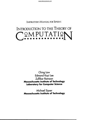 Introduction to the theory of computation michael sipser