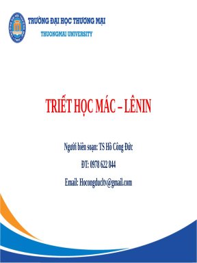 SLIDE MÔN TRIẾT HỌC MÁC LÊNIN TMU