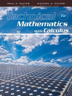 Calter technical mathematics with calculus 6th txtbk