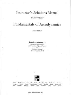 Anderson solutions fundamentals of aerodynamics