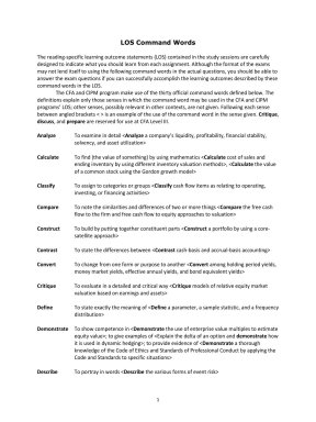 2019 CFA level 3 practice cfa and cipm los command words