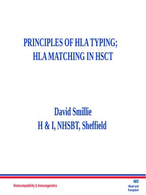 powpoint Pringciples of hla typing hla matching in hsct david smillie.ppt