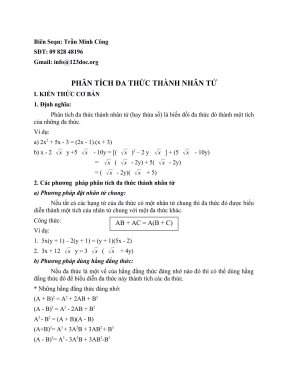 Dang Bai Tap Phan Tich Da Thuc Thanh Nhan Tu