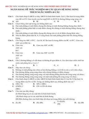 400 Cau trac nghiem quan he song song co dap an