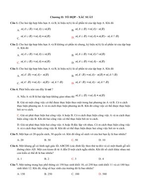 Bai tap trac nghiem Toan 11 87 CAU TO HOP XAC SUAT File word