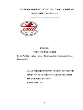 Báo cáo thực tập tốt nghiệp tại khách sạn Intercorn